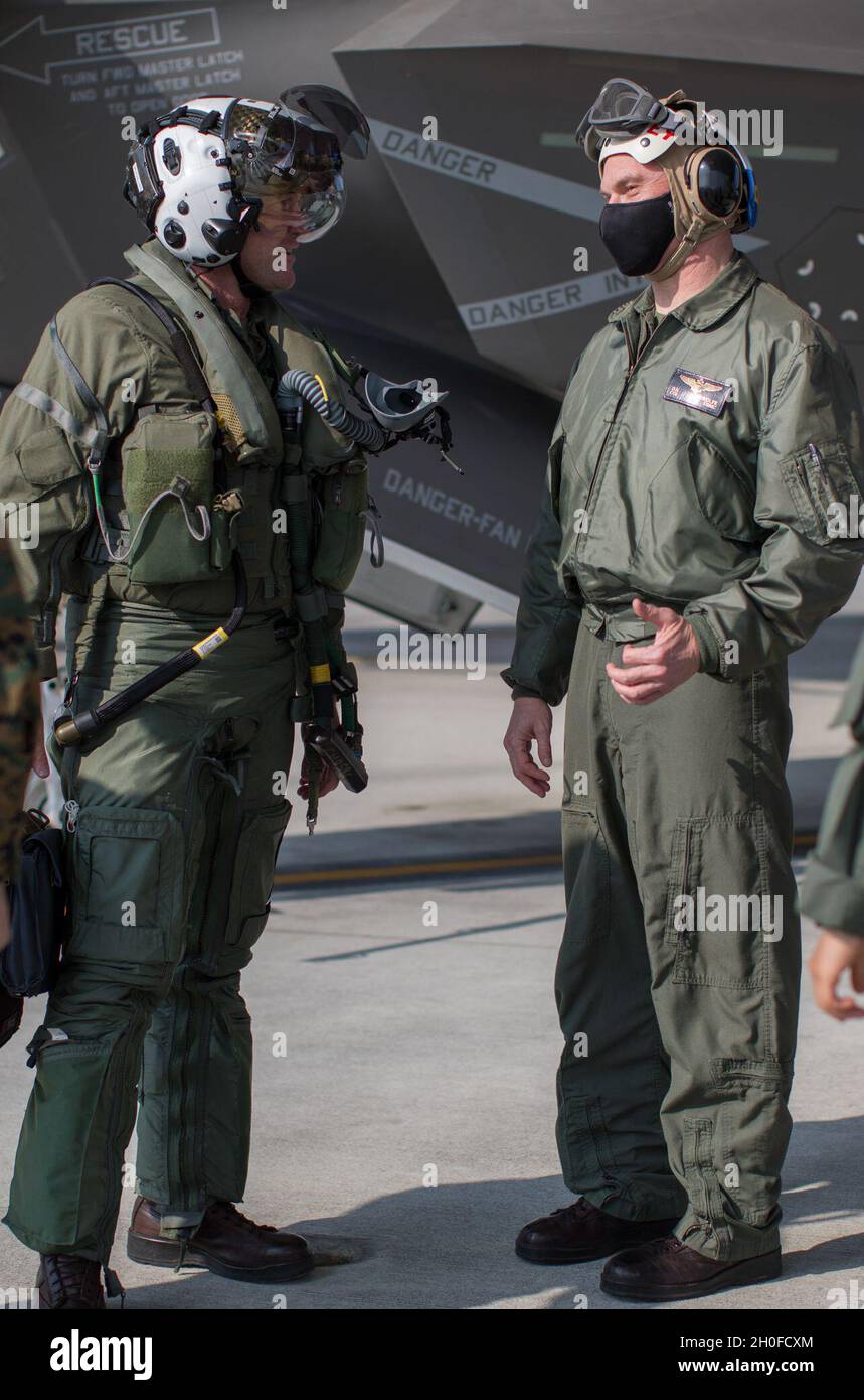 U.S. Marine Corps Brig. Gen. Chris A. McPhillips, left, commanding ...
