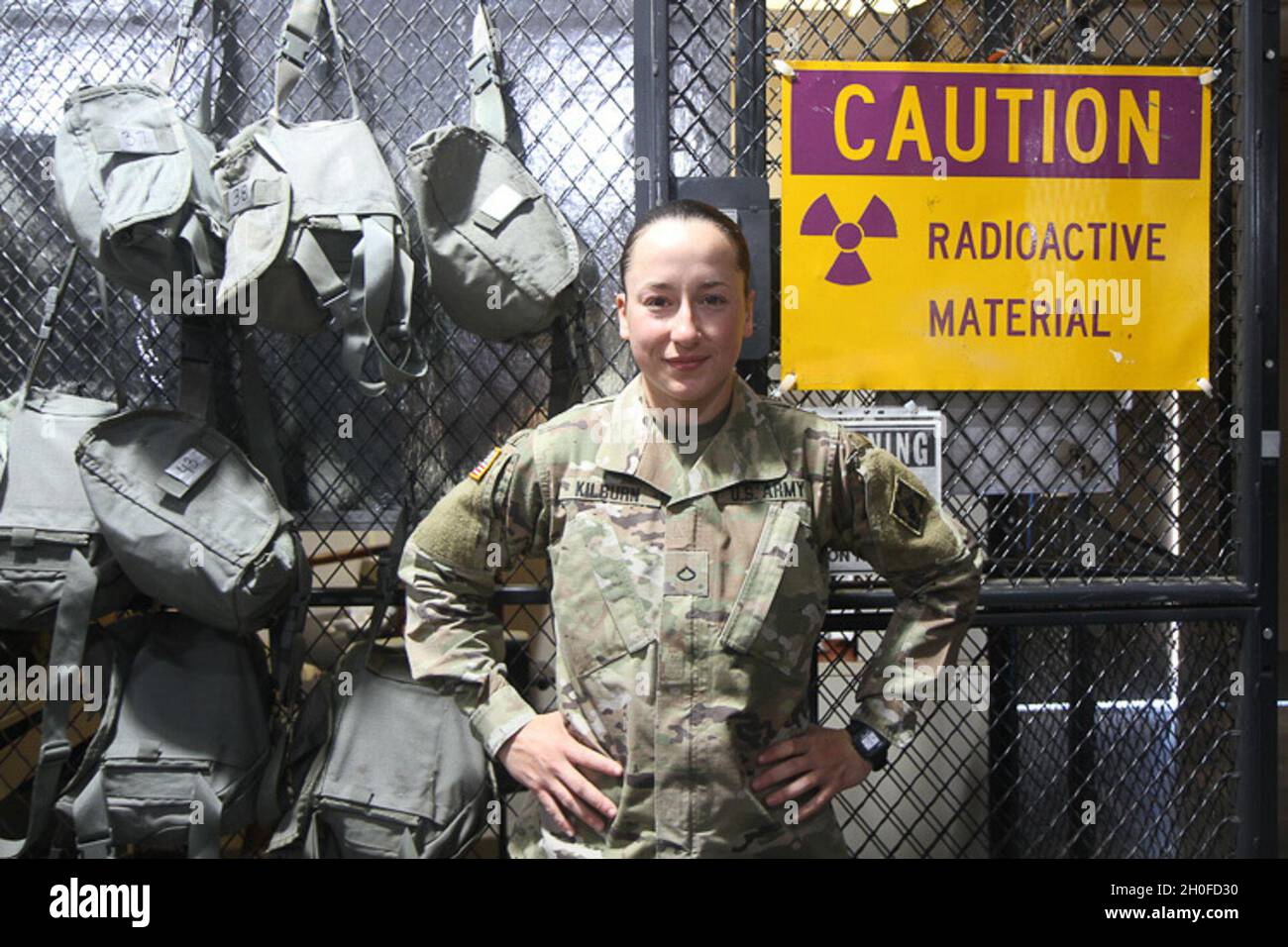 U.S. Army Pfc. Serrina Kilburn, a chemical, biological, radiological ...