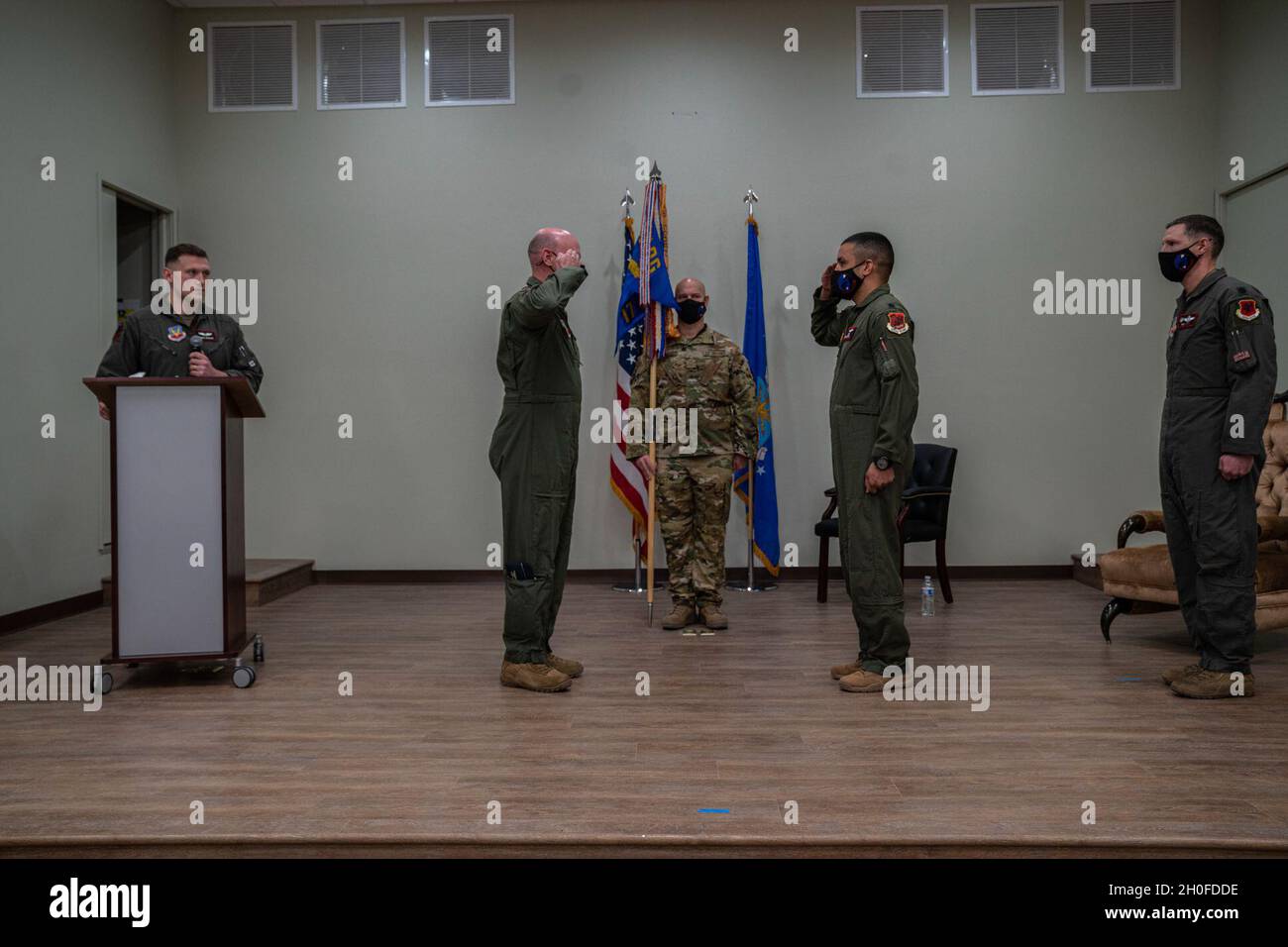 Lt. Col. David, 17th Attack Squadron commander, takes command with a ...
