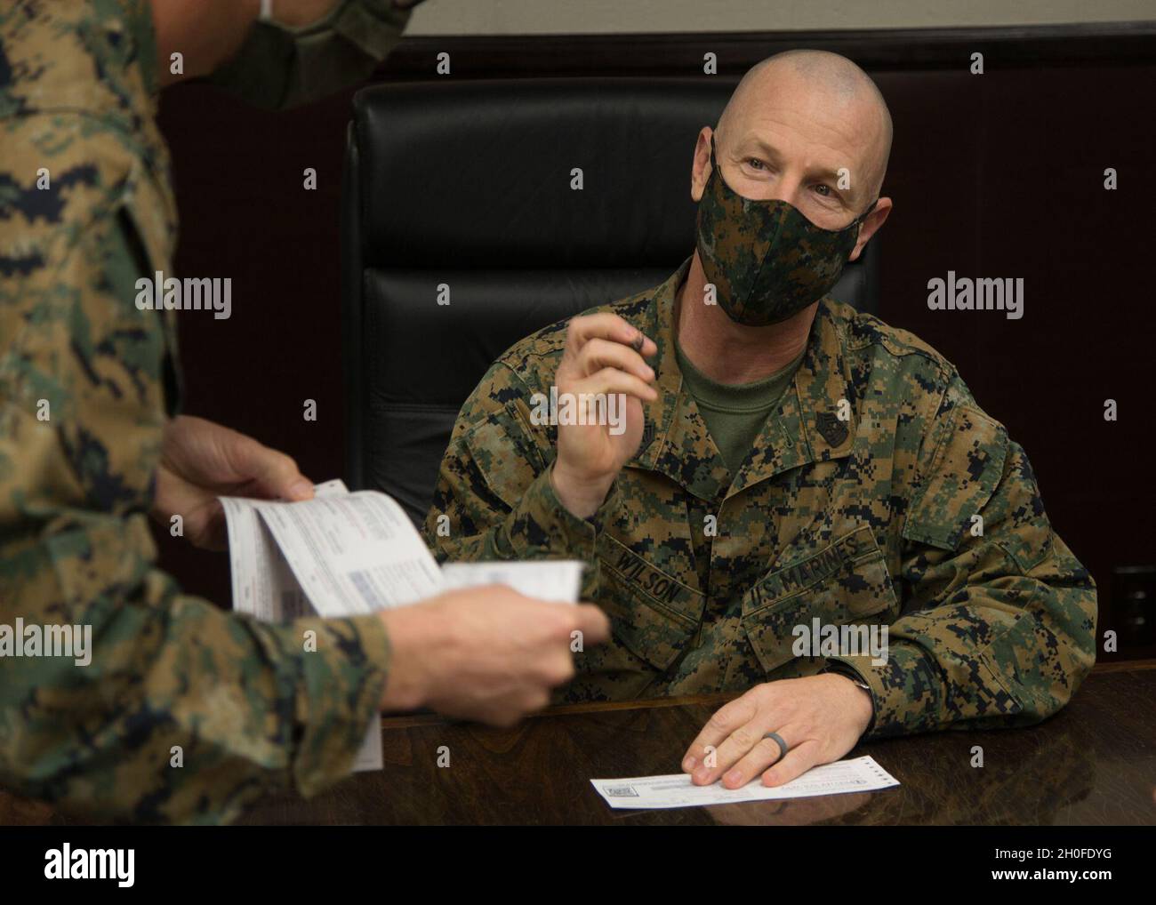 U.S. Marine Corps Sgt. Maj. David Wilson, sergeant major of 3rd Marine ...