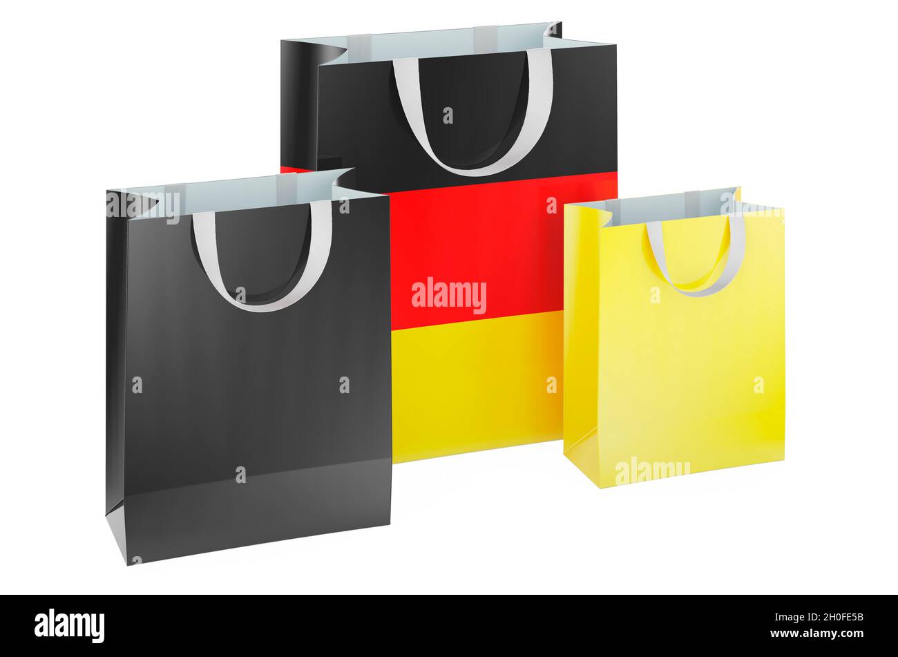 Shopping bags with German flag. Shopping in Germany, concept. 3D ...