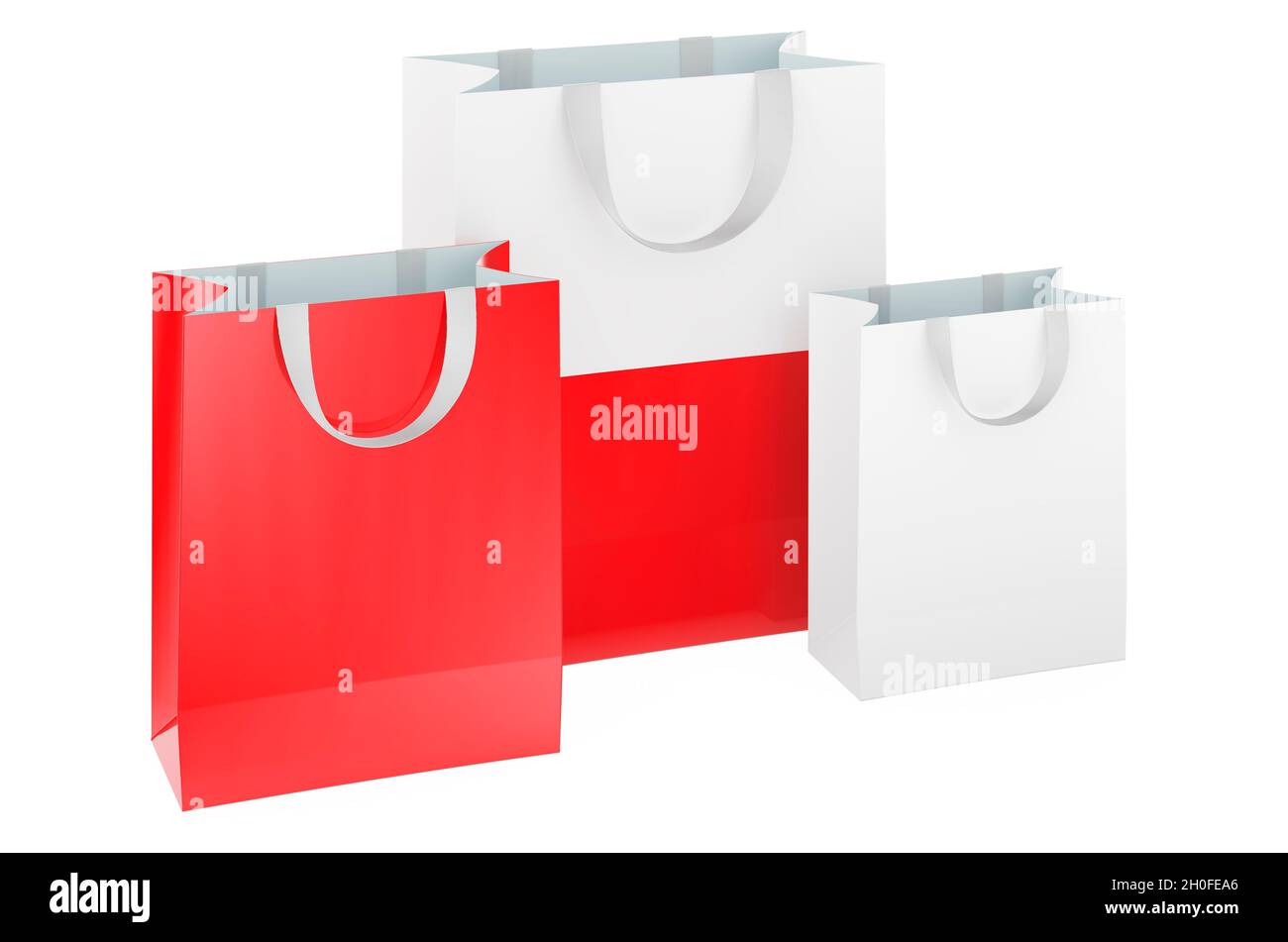 Shopping bags with Polish flag. Shopping in Poland, concept. 3D ...