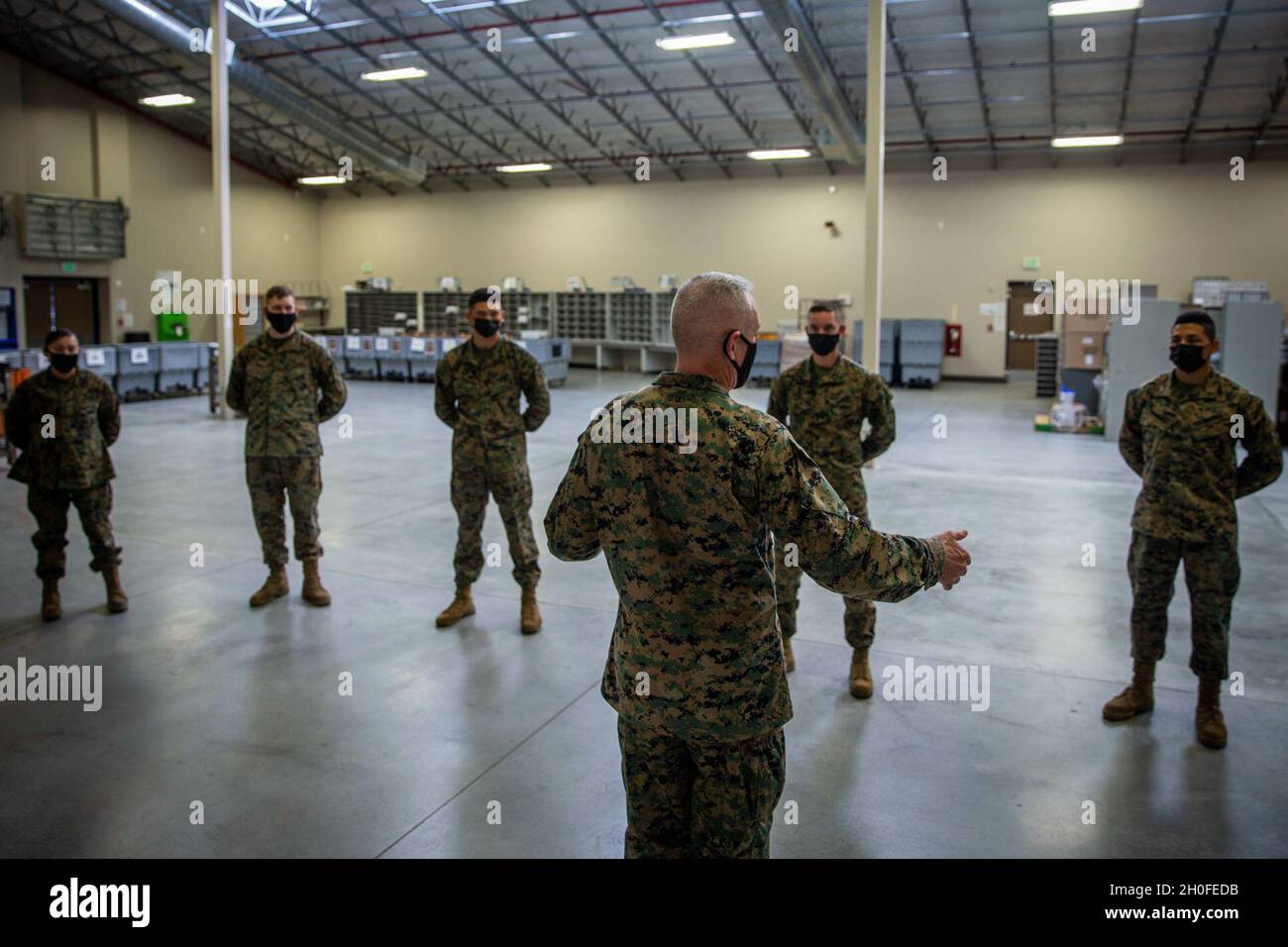 U.S. Marine Brig. Gen. Dan Conley, center, the commanding general of ...
