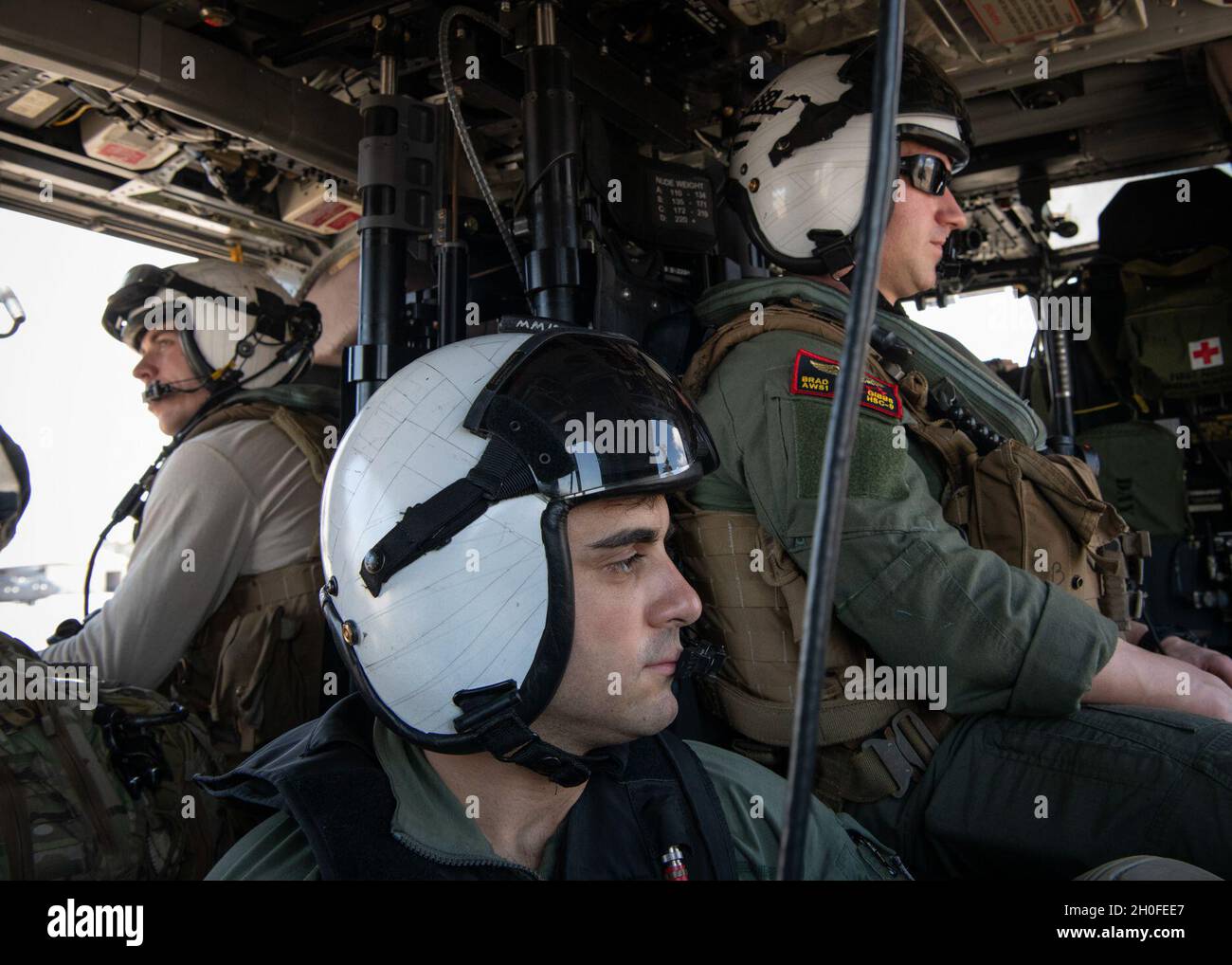 U.S. Navy aircrew assigned to Helicopter Sea Combat Squadron Nine ...
