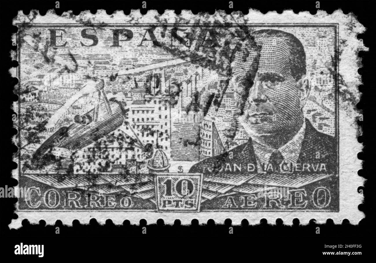 Spain postage stamp Black and White Stock Photos & Images - Alamy