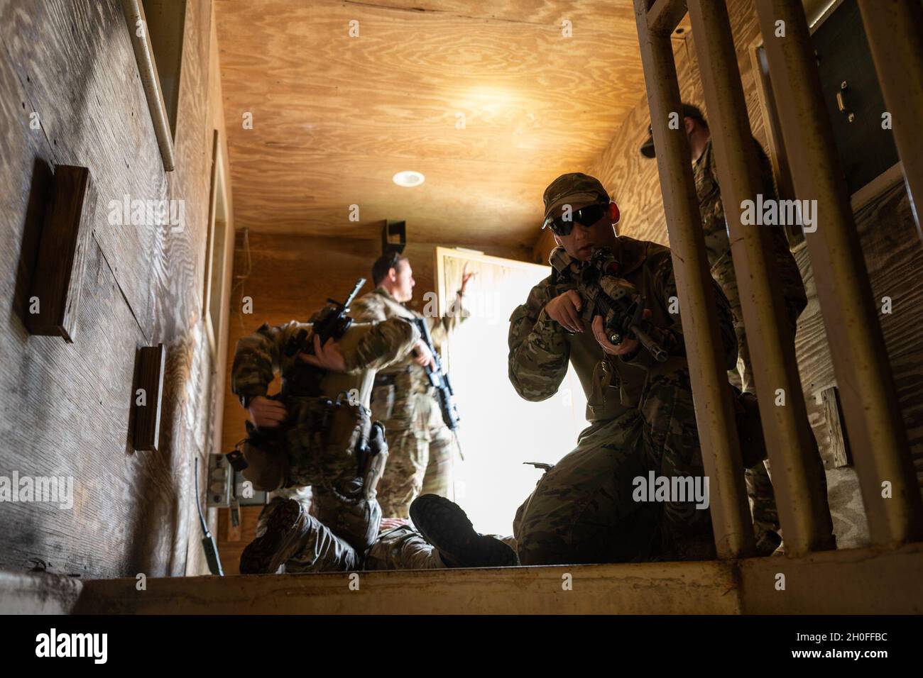 Deployed aircraft ground response element members assigned to the 193rd ...