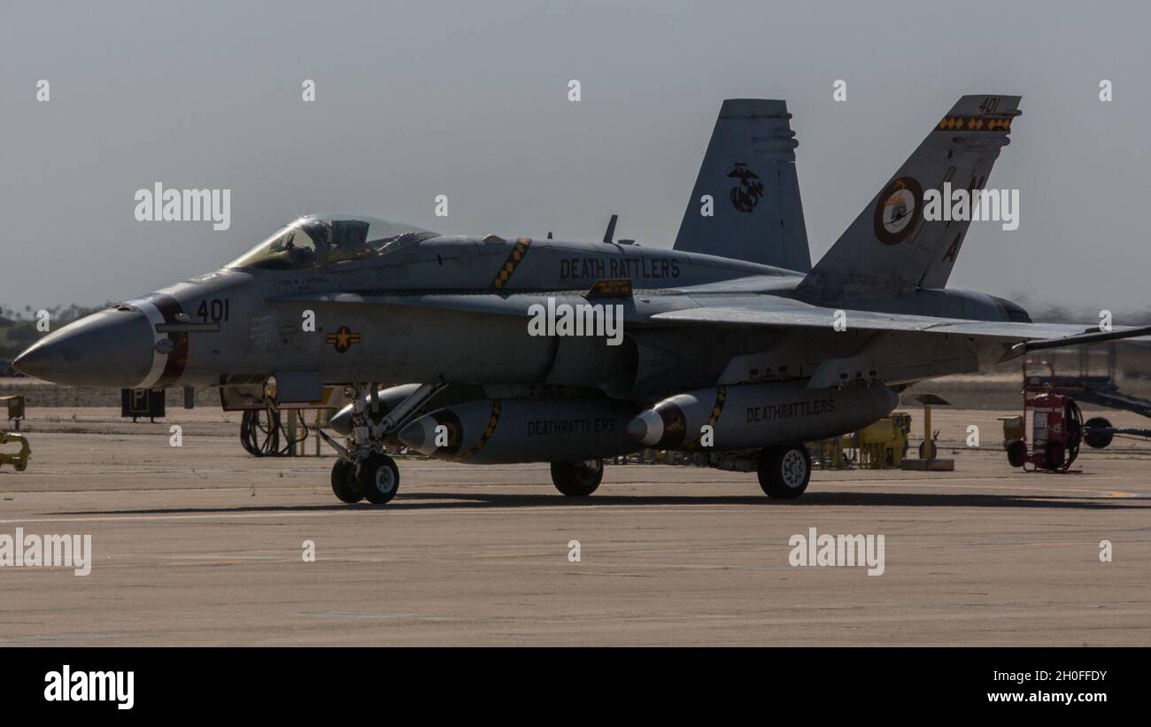 F/A-18C Hornet pilots with Marine Wing Fighter Attack Squadron (VMFA ...