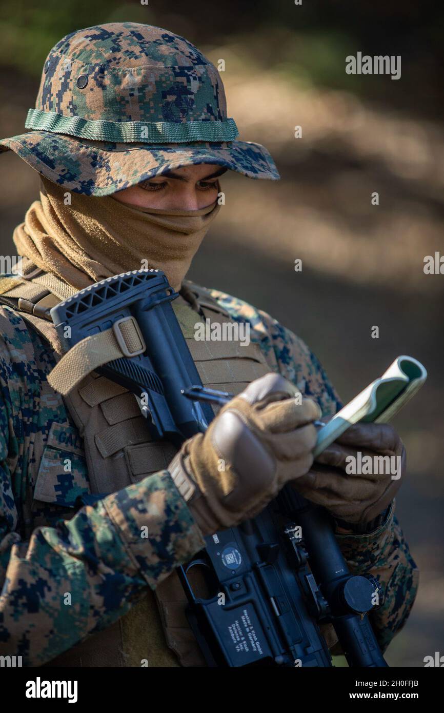 U.S. Marine Pvt. Christophe Gallaghermorales, a student with Alpha ...