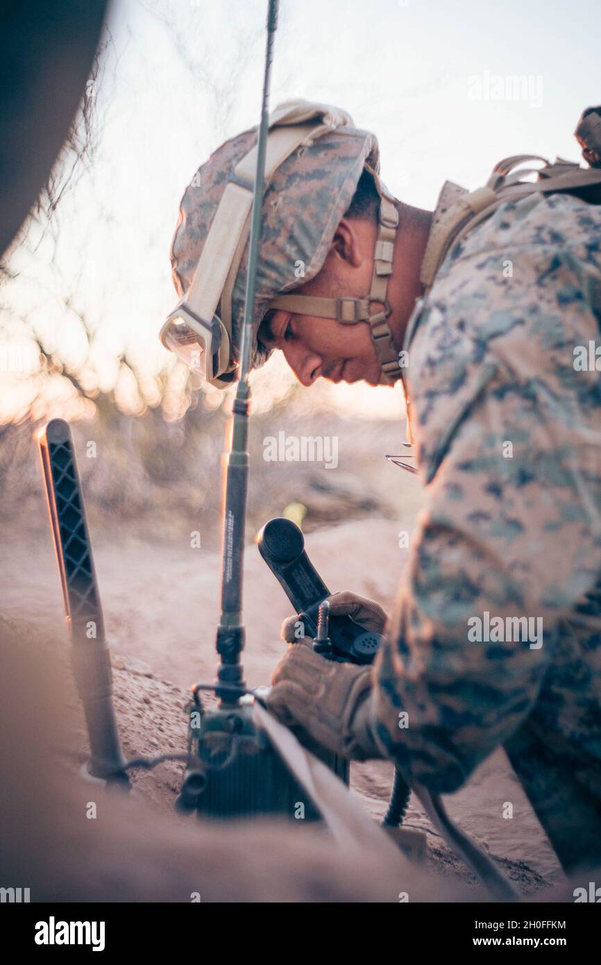 U.S. Marine Corps Cpl. Javier Galindo, an air defense systems ...