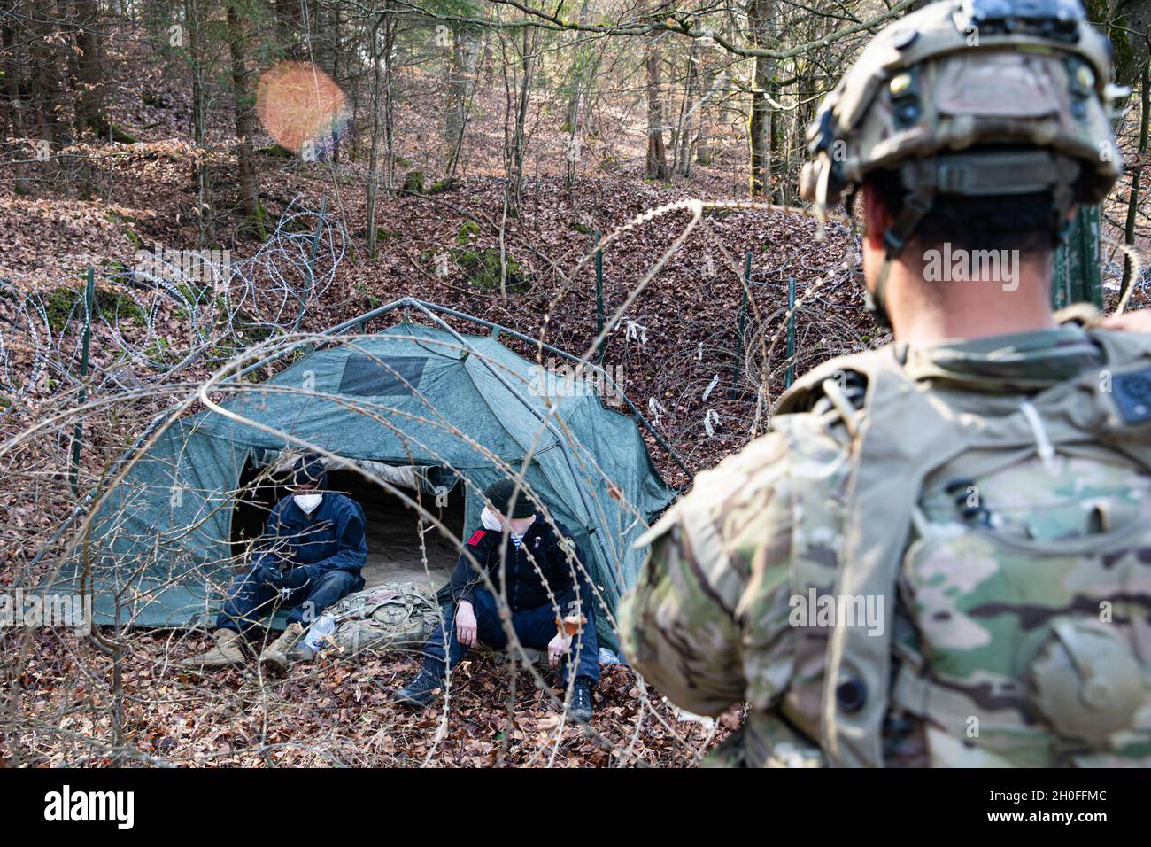 Soldiers of the 64th Military Police Company, attached to the 91st ...