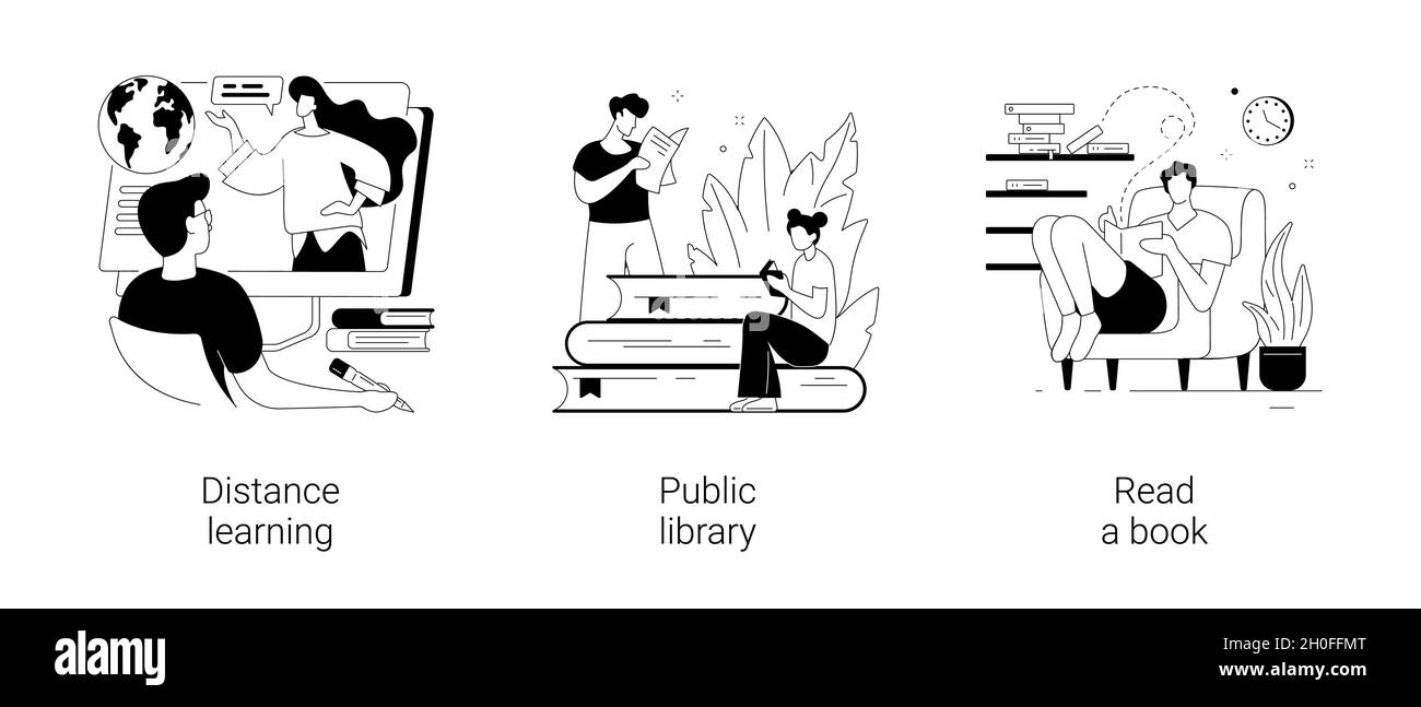 Off campus learning abstract concept vector illustrations Stock Vector ...