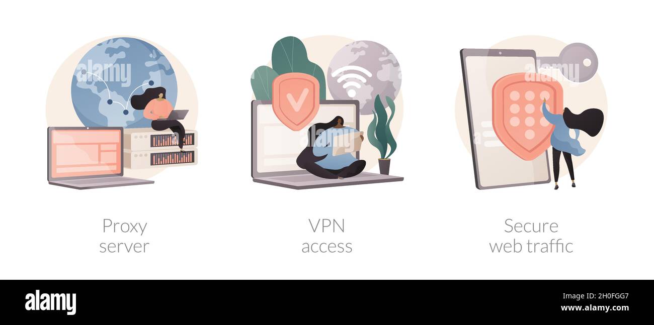 Internet security settings abstract concept vector illustrations Stock ...