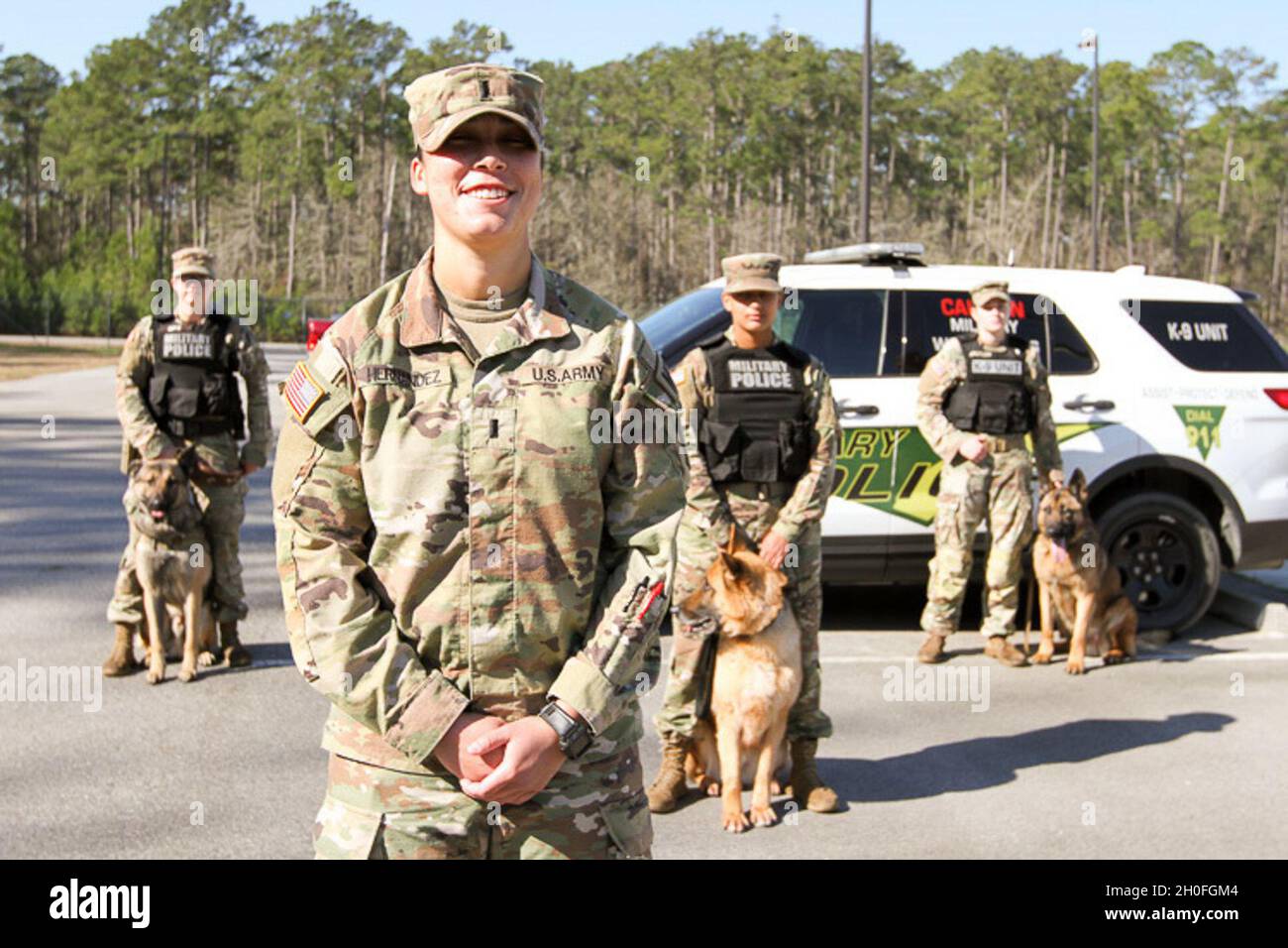 U.S. Army 1st Lt. Alexa Hernandez, an executive officer assigned to ...