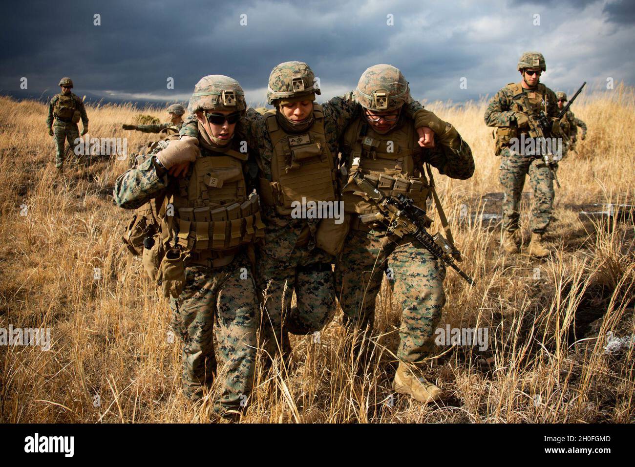U.S. Marine Corps Lance Cpl. James Seaver (left), a rifleman, and U.S ...