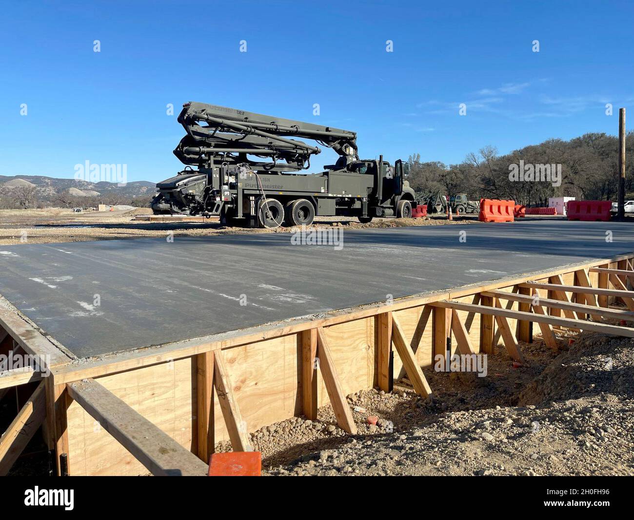 The finished concrete platform by the Naval Mobile Construction ...