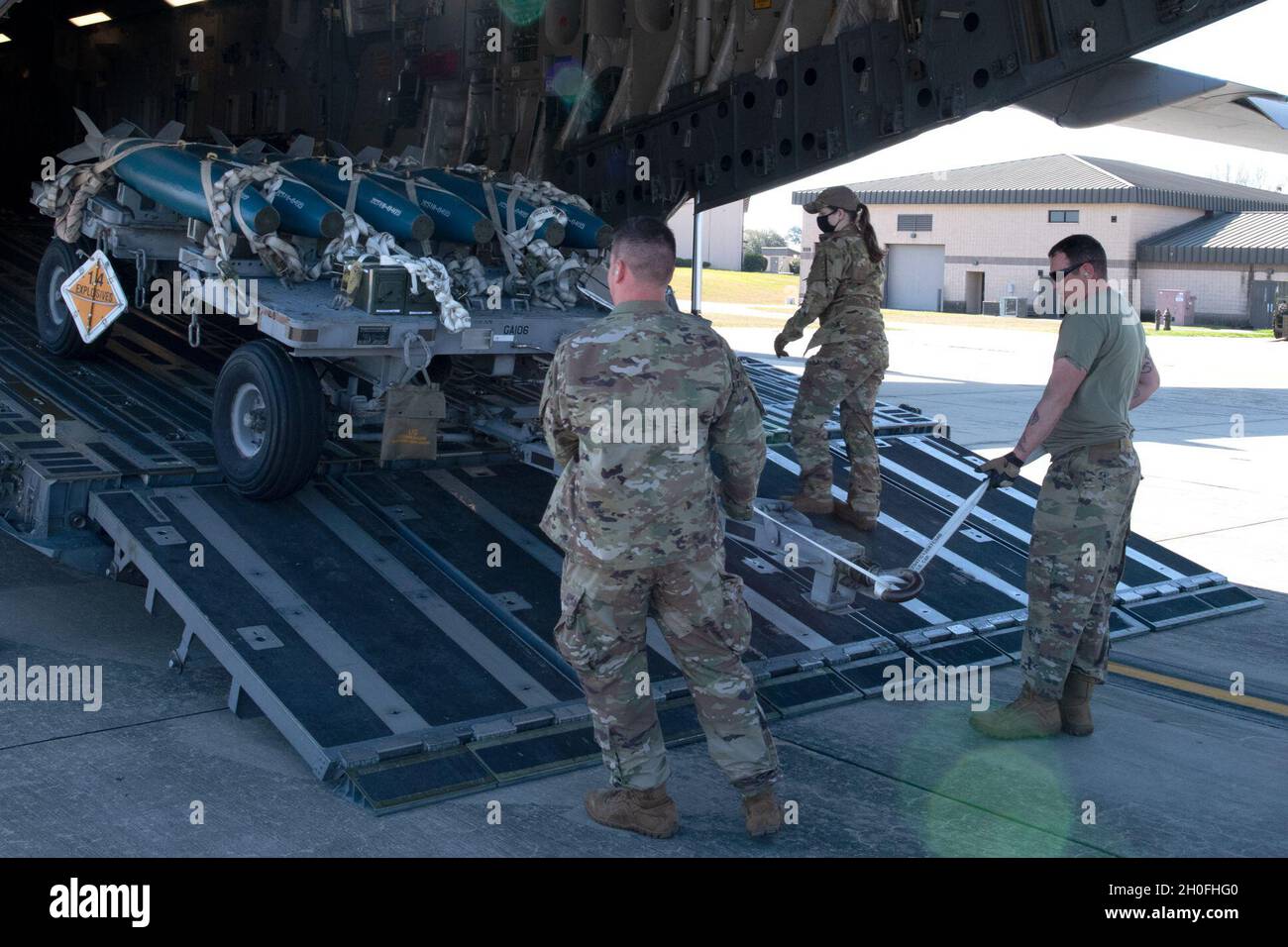 Airmen with the 436th Airlift Wing at Dover Air Force Base, Delaware ...