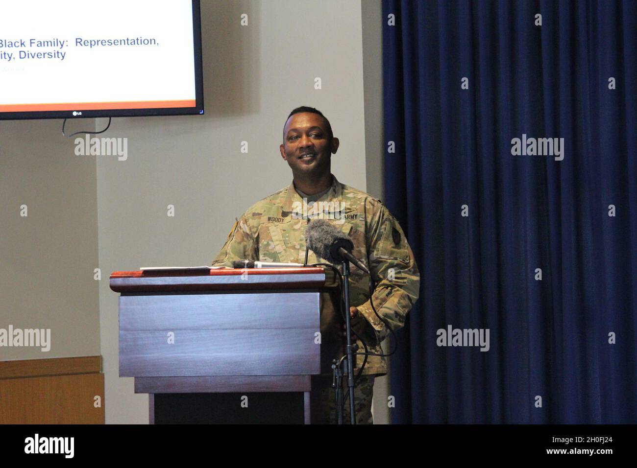 Maj. Eddie Woody, commander of Fort McCoy, Wis., Garrison Headquarters ...