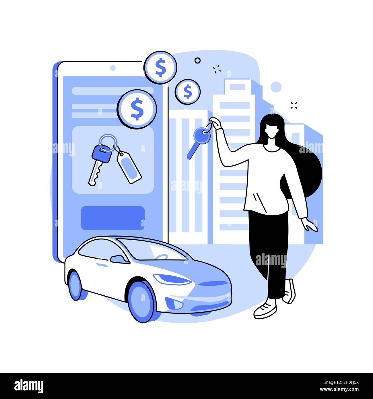 Rental car service abstract concept vector illustration Stock Vector ...