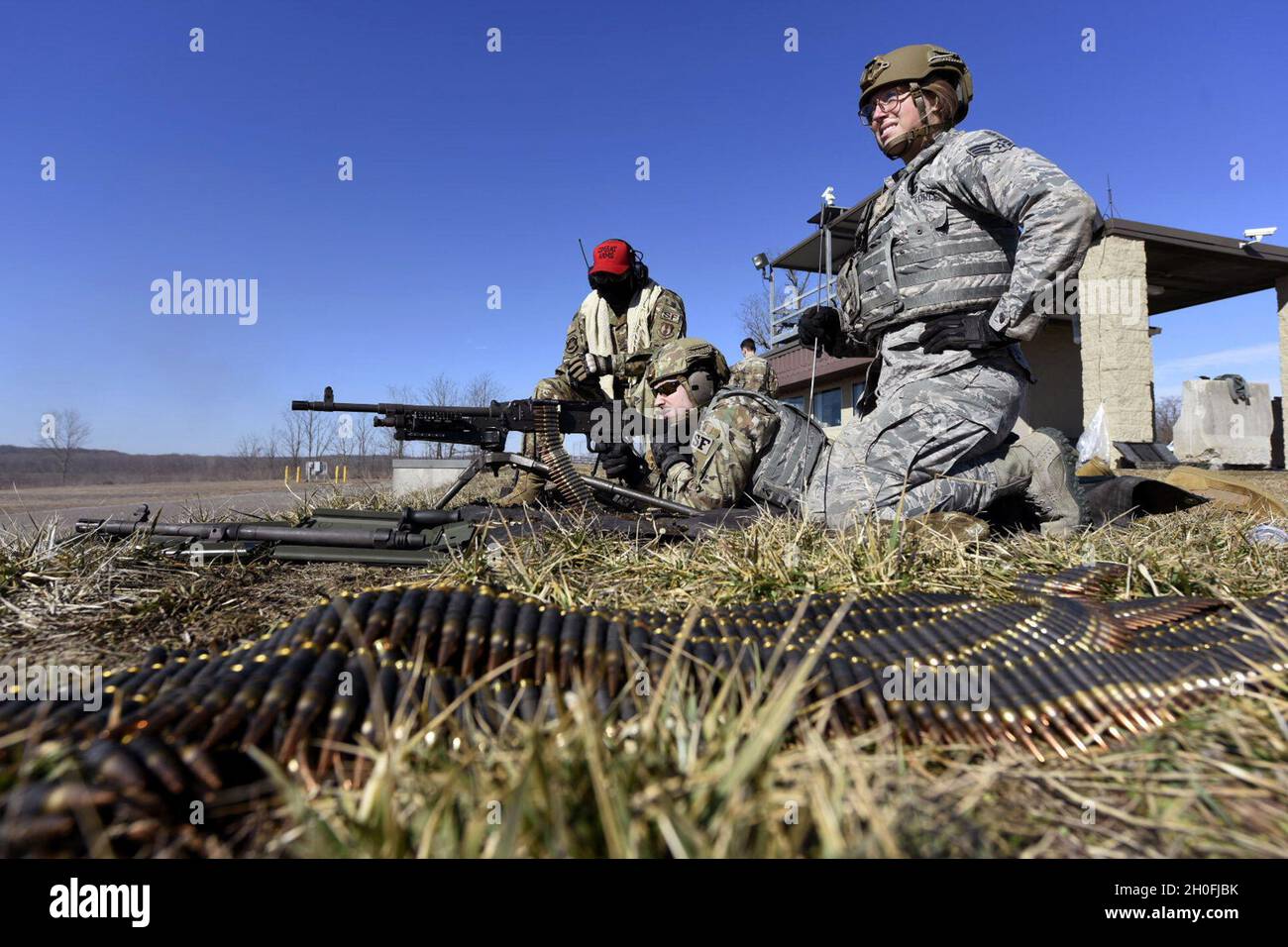 U.S. Air Force Airman 1st Class Michael Lawhead, center, an 88th ...