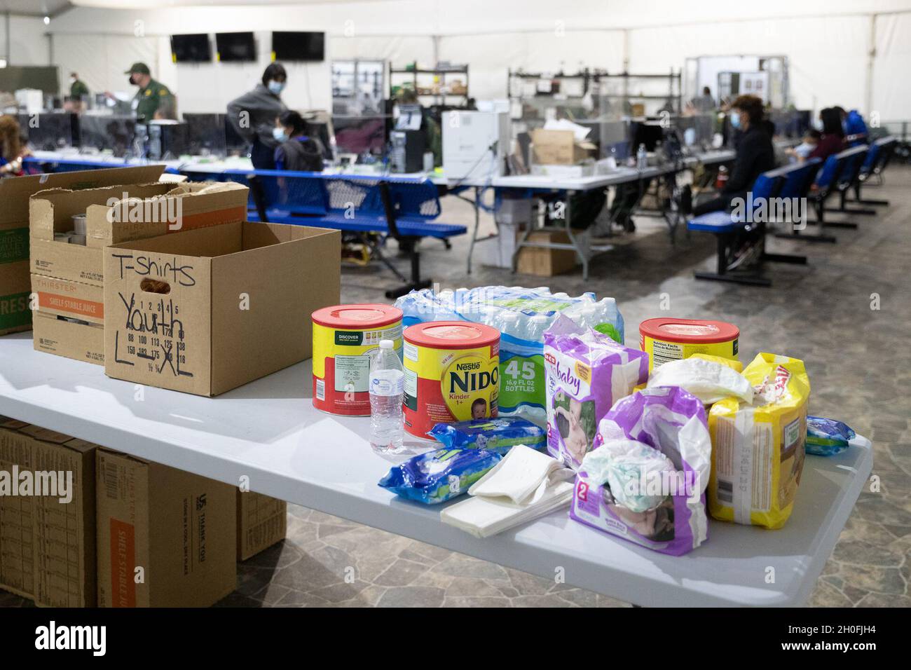 The temporary processing facilities in Donna, Texas, February 25, 2021 ...