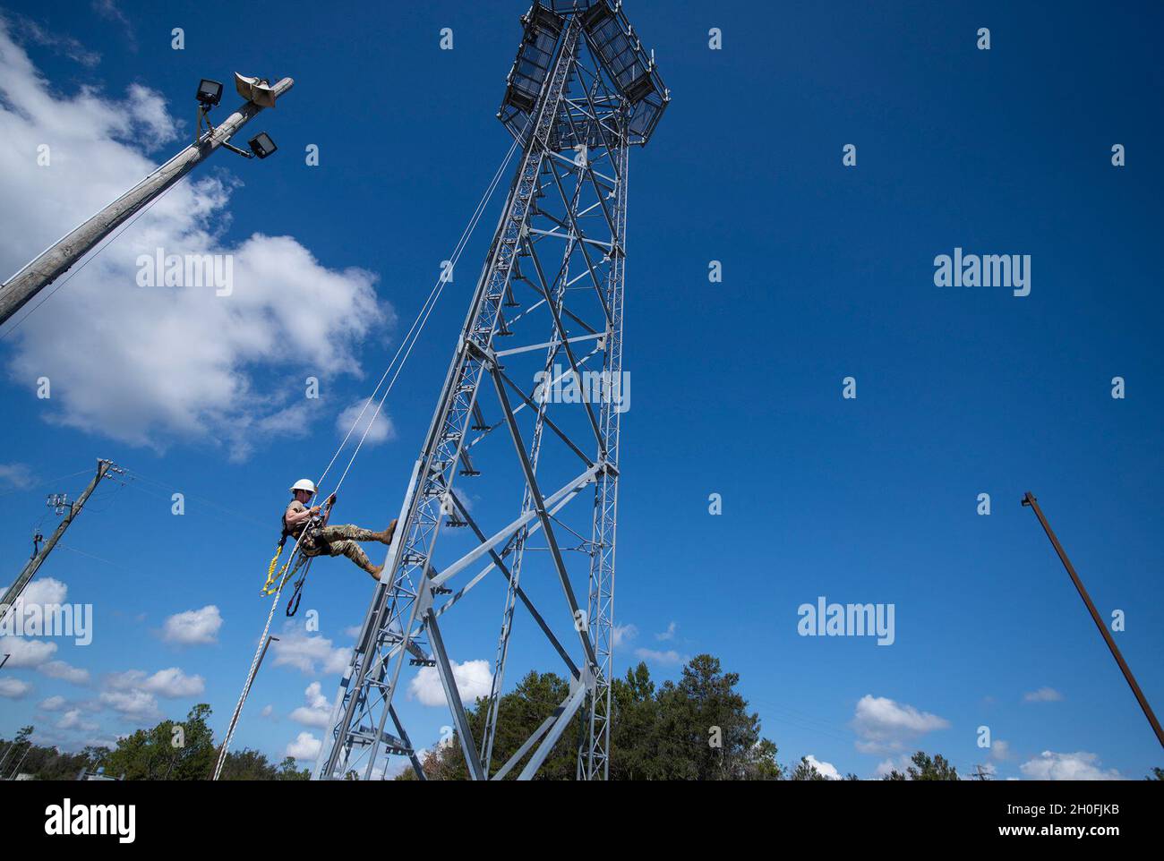 Tech. Sgt. Skyler Shull, 96th Communications Squadron, repels down from ...