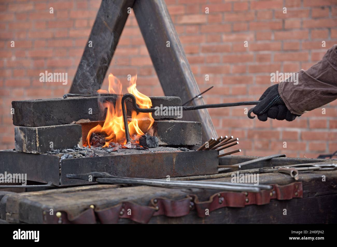 Fire in blacksmiths furnace hi-res stock photography and images - Alamy