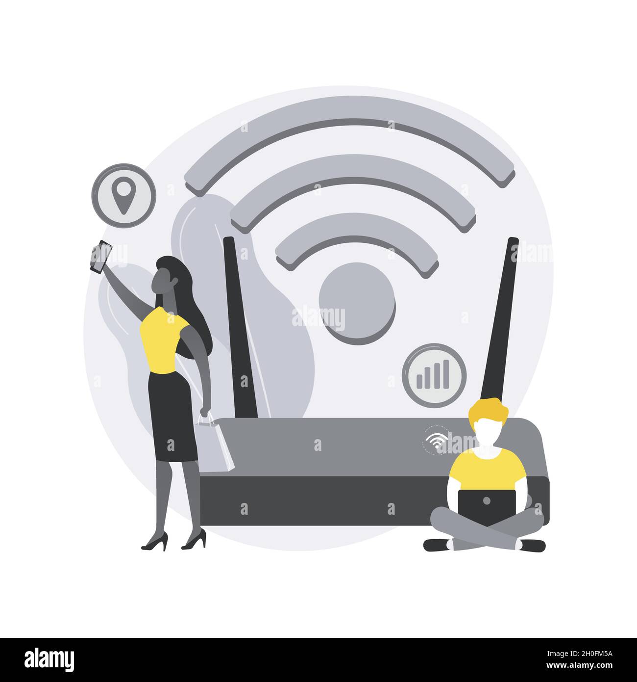 Wi-fi connection abstract concept vector illustration Stock Vector ...
