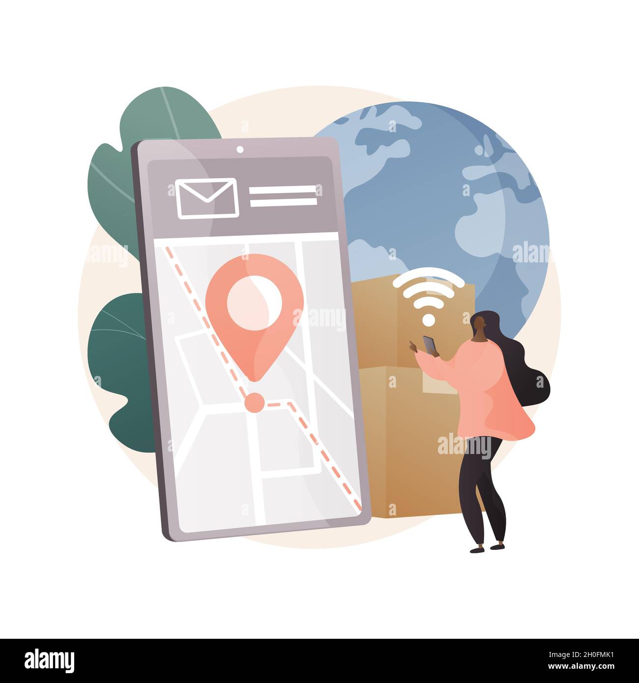Smart delivery tracking abstract concept vector illustration Stock ...