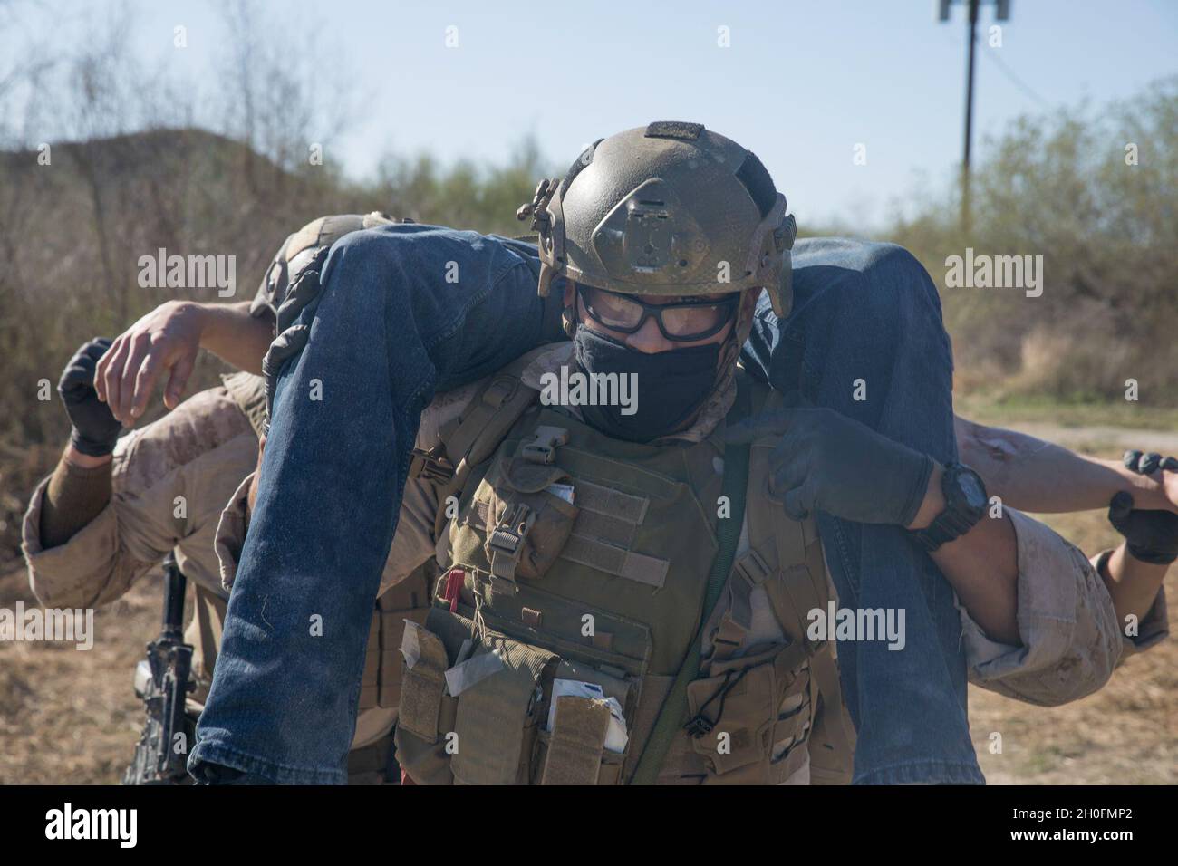 A U.S. Marine with 1st Reconnaissance Battalion, 1st Marine Division ...