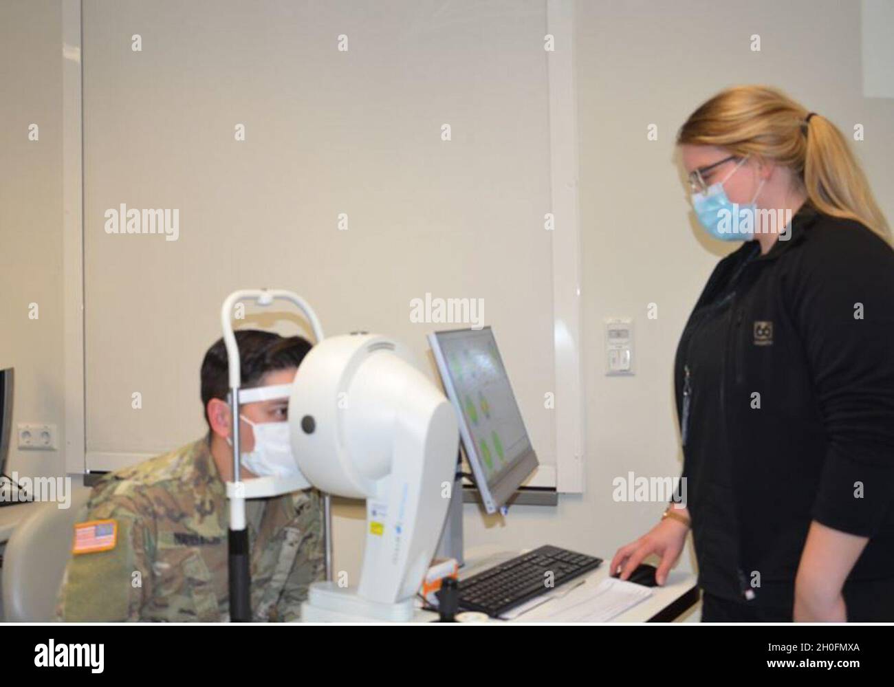 Guobjorg Wolberg, “Beggy”, an optometry technician, shows how the staff ...
