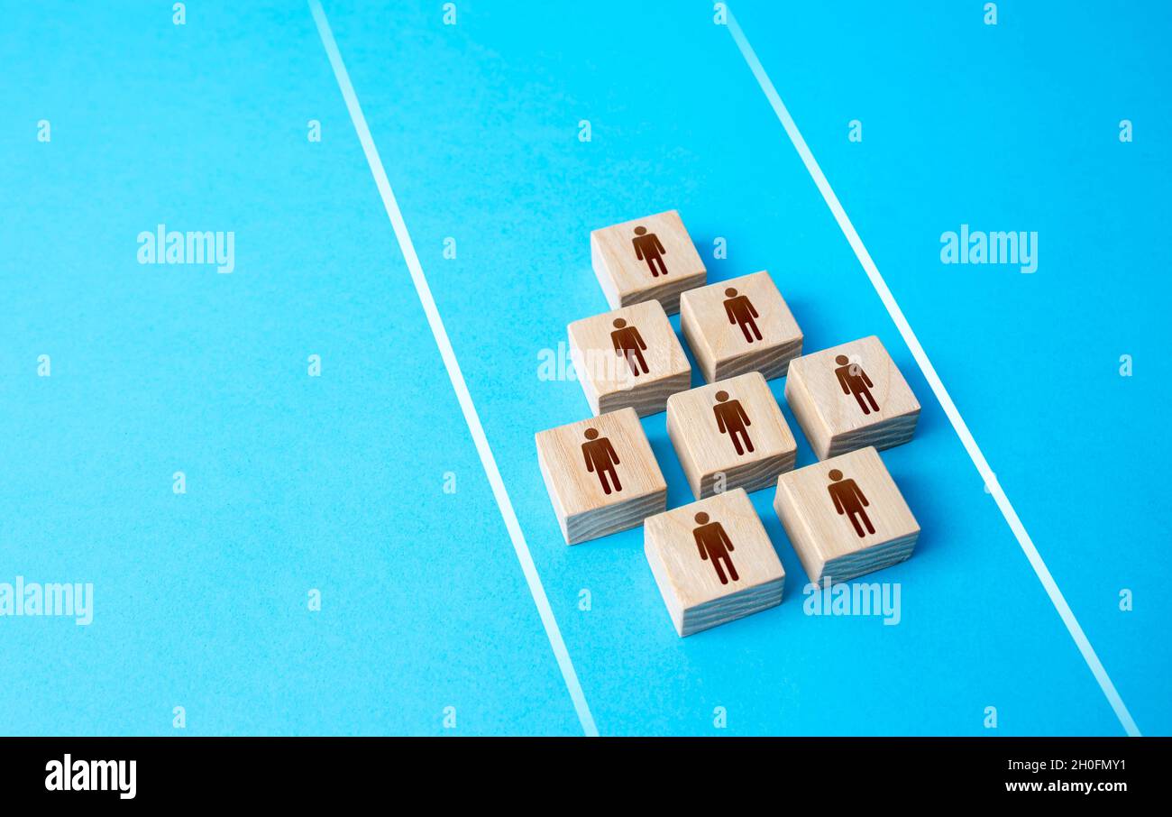 Group of people are moving in a direction. Organizing into an effective ...