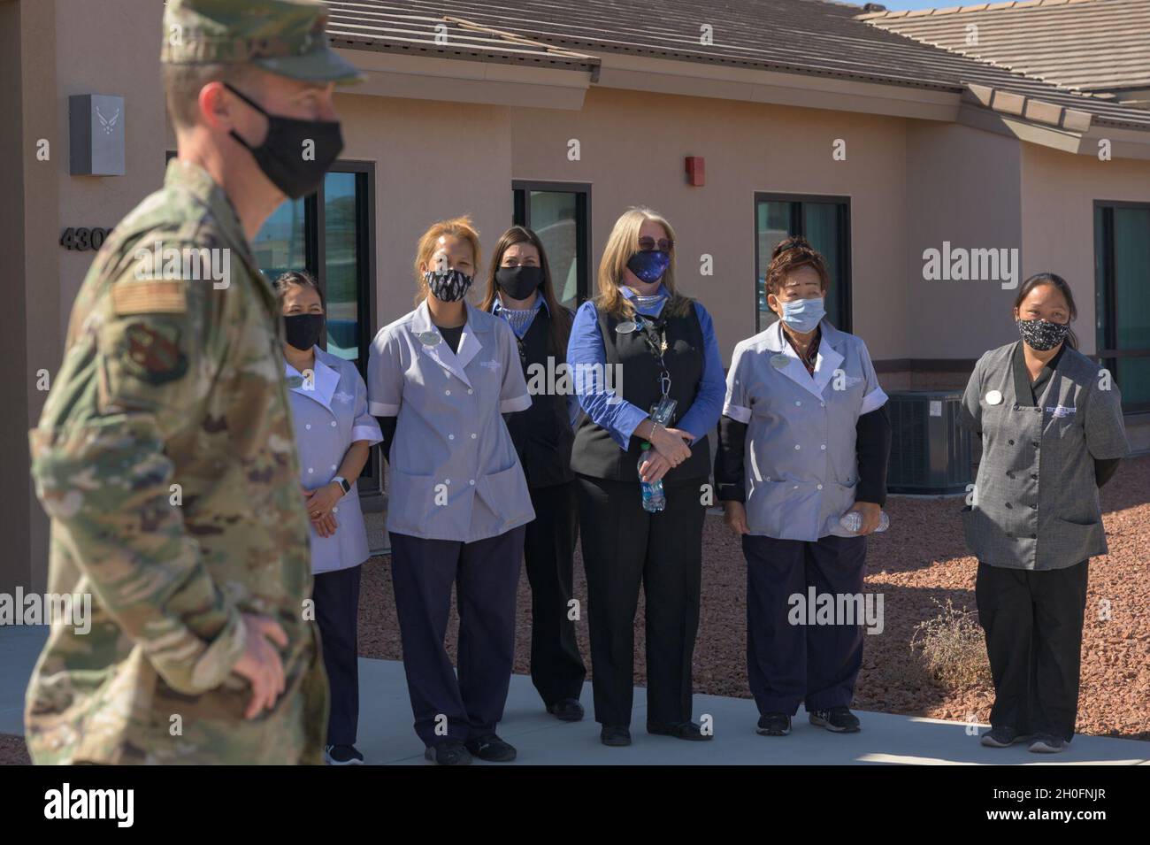 Col. Todd Dyer, 99th Air Base Wing commander, says a few words about ...