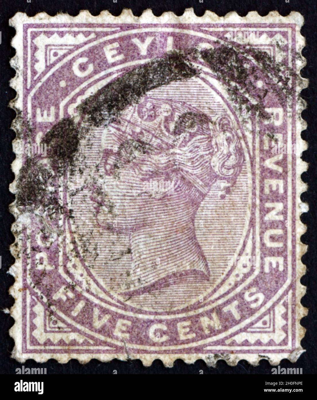 SRI LANKA - CIRCA 1886: a stamp printed in Sri Lanka shows Queen ...