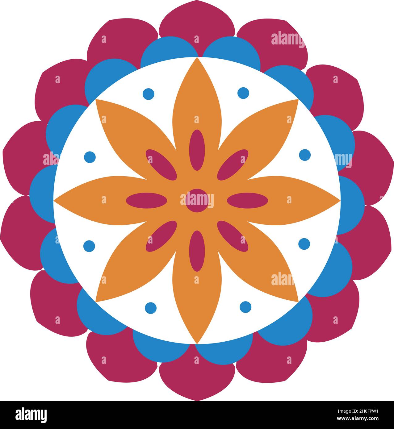 floral rangoli icon on white background Stock Vector Image & Art - Alamy