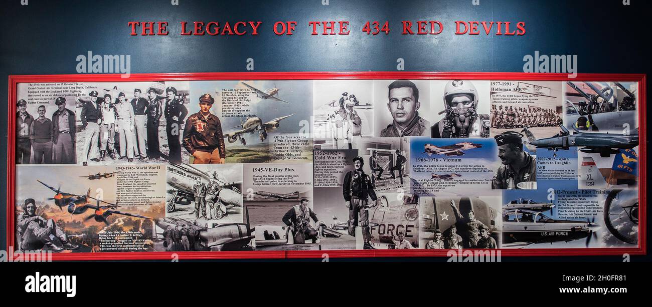 A mural entitled "The Legacy Of The 434 Red Devils" hangs in the 434 ...