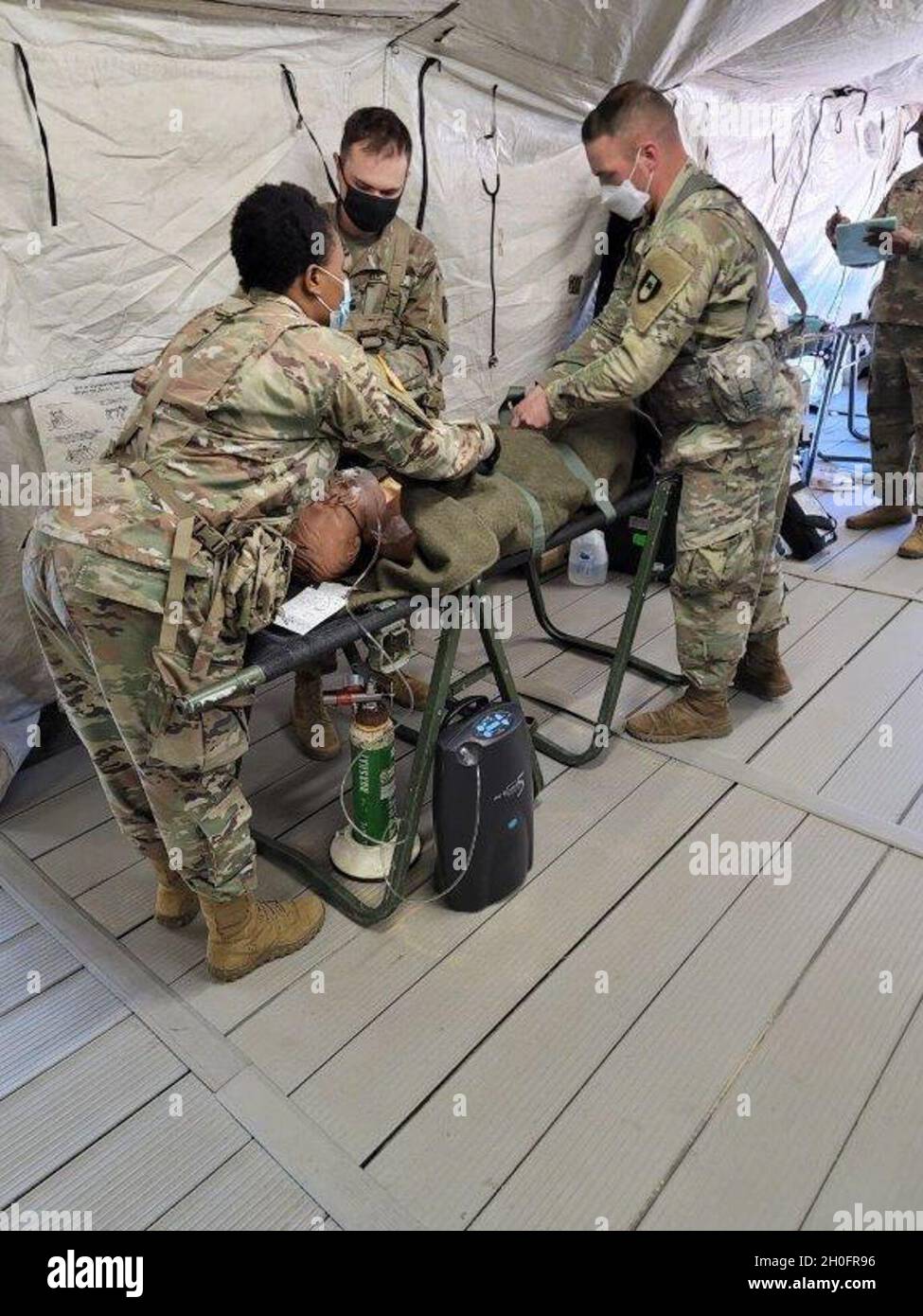 Soldiers with the 36th Medical Care Area Support, 44th Medical Brigade ...