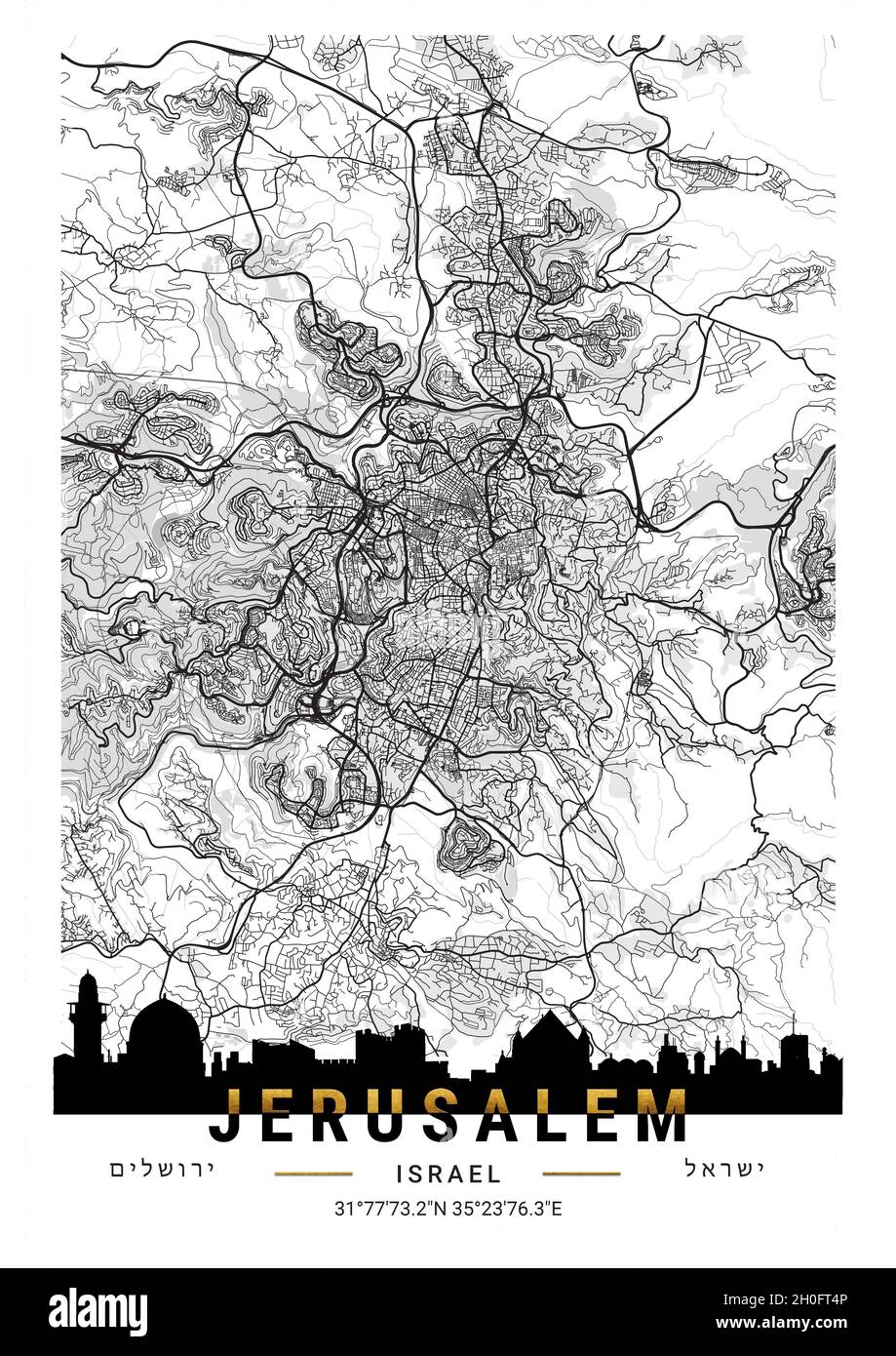 Map of Jerusalem Stock Photo - Alamy
