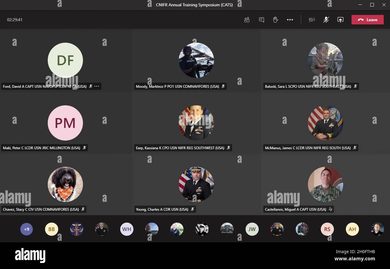 Members of the COMNAVIFORES team participate in a virtual training ...
