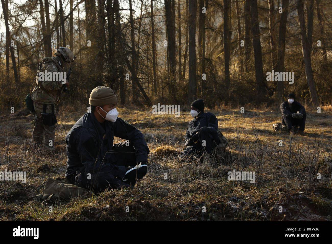 U.S. Army Soldiers attached to the 64th Military Police Company prepare ...