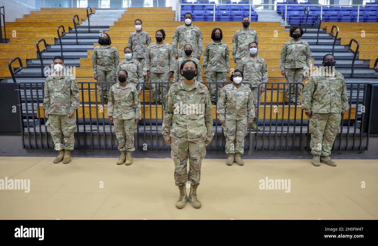 Col. Sally Petty stands in front of her former students at the COVID-19 ...