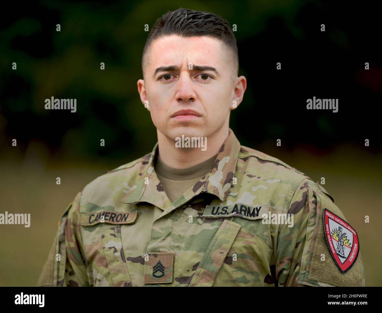Oregon Army National Guard Staff Sgt. Dwight Cameron, assigned to the ...