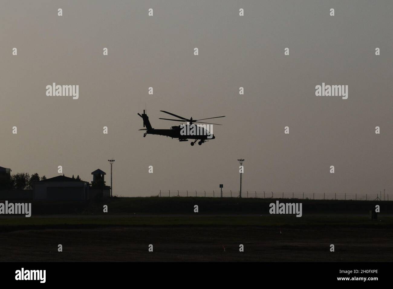 An AH-64 Apache helicopter, operated by Soldiers with 4-4th Attack ...