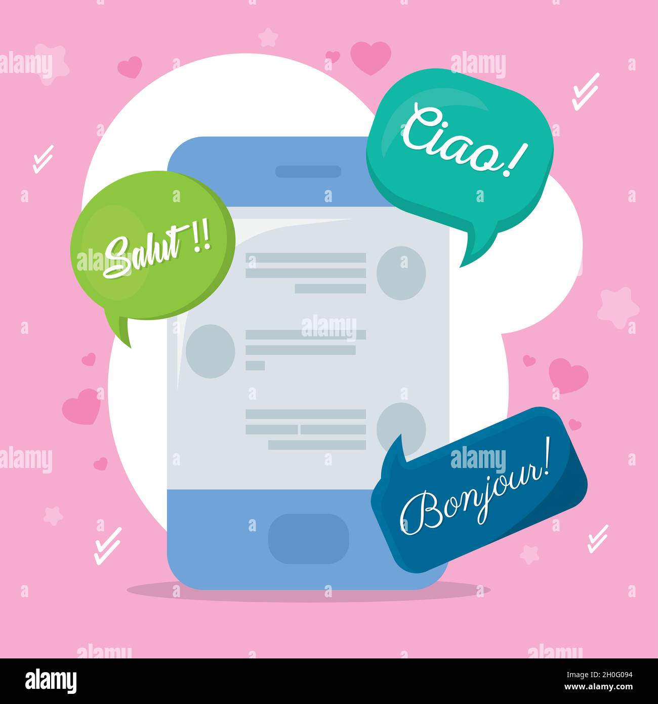 smartphone with speech bubbles illustration Stock Vector Image & Art ...