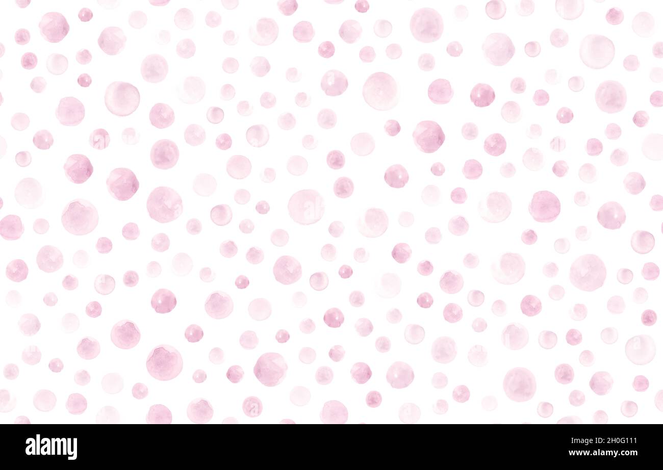 Seamless Rose Watercolor Circles. Vintage Hand Paint Dots Wallpaper ...