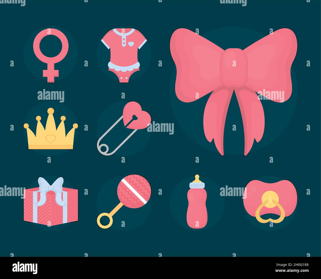 female baby icon set design Stock Vector Image & Art - Alamy