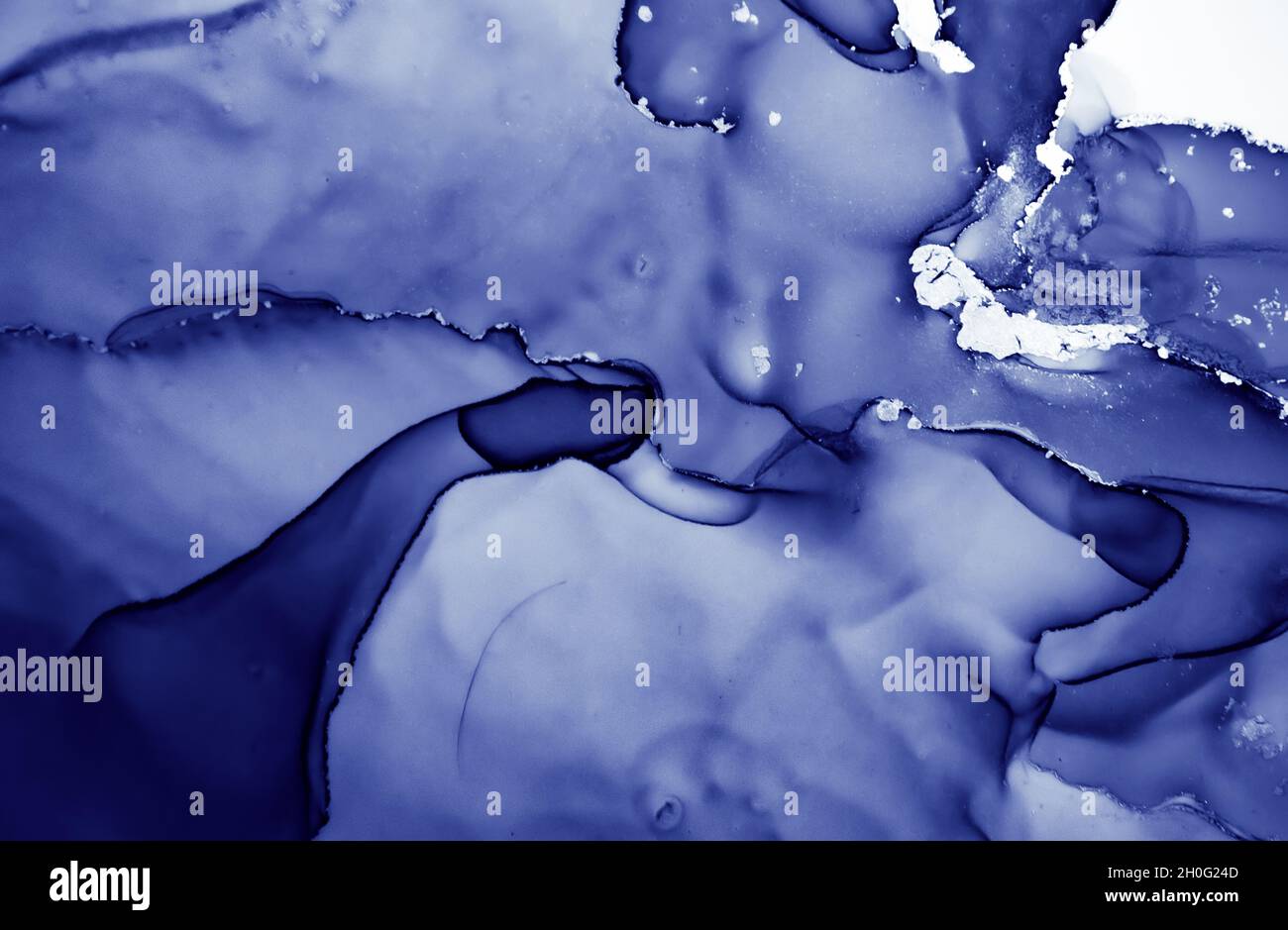 Ocean Ink Painting. Fluid Wave Illustration Stock Photo - Alamy