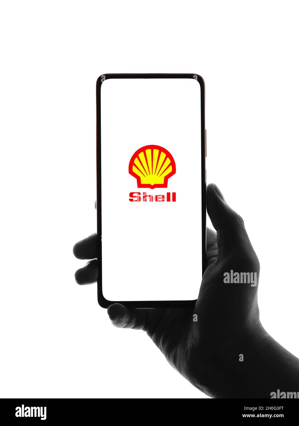 West Bangal, India - October 09, 2021 : Royal Dutch Shell logo on phone ...