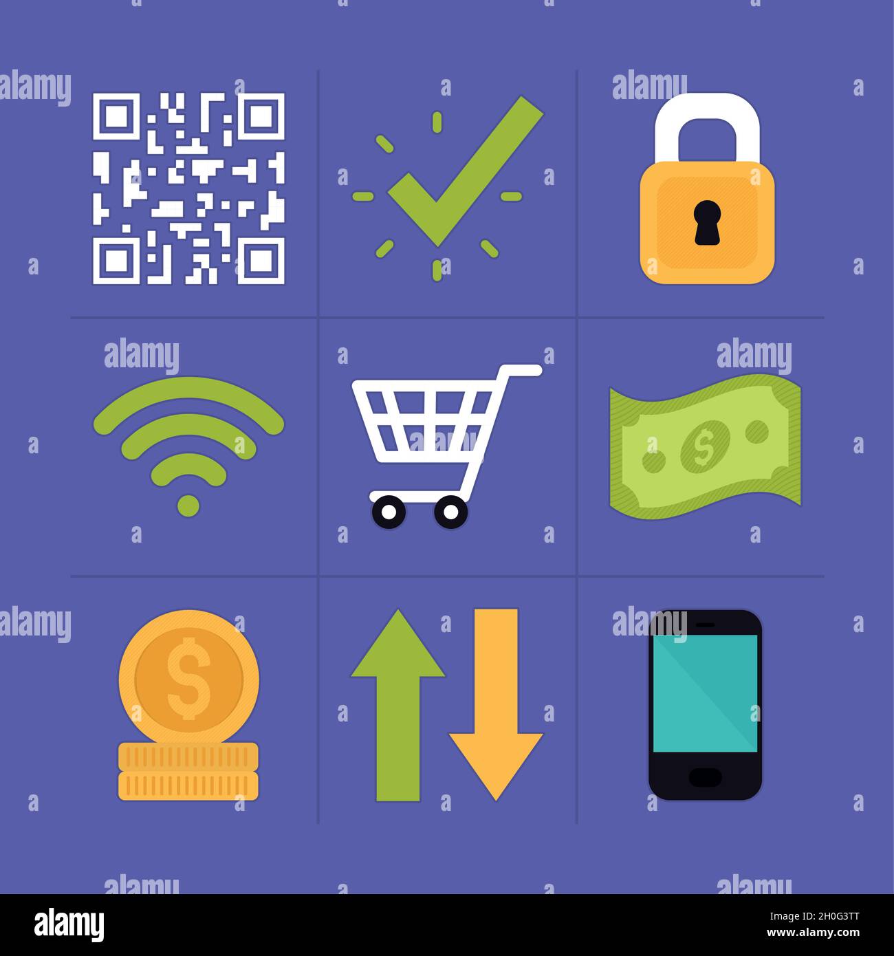 money and shopping icon set Stock Vector Image & Art - Alamy