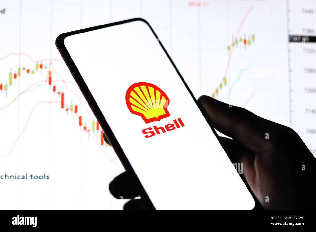 West Bangal, India - October 09, 2021 : Royal Dutch Shell logo on phone ...