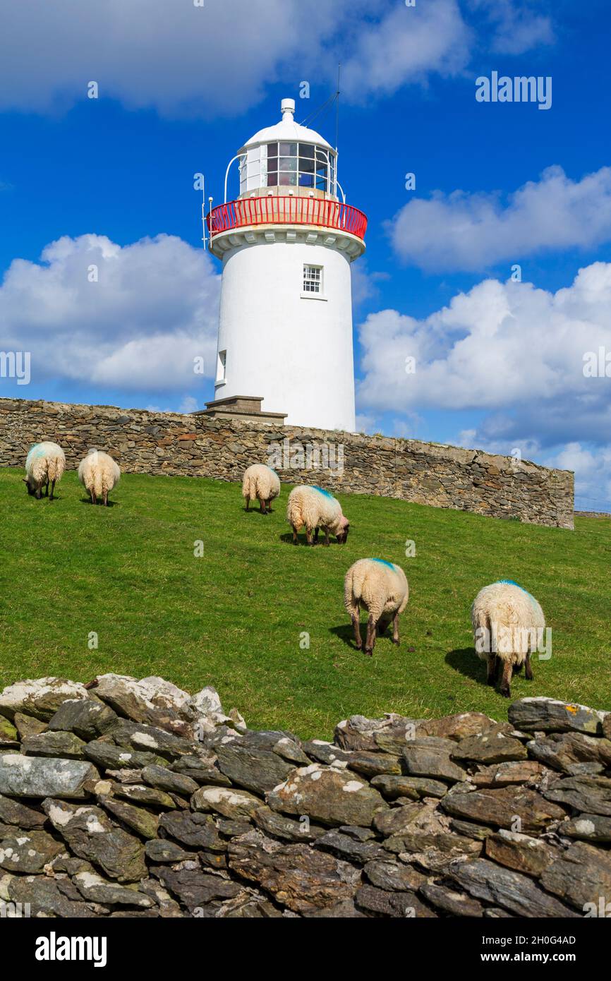 Broadhaven Lighthouse, Mullet Peninsula, County Mayo, Ireland Stock ...